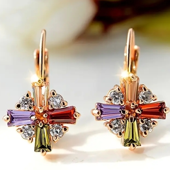 Jewelry | Nwt Multicolor Crystal Earrings | Poshmark